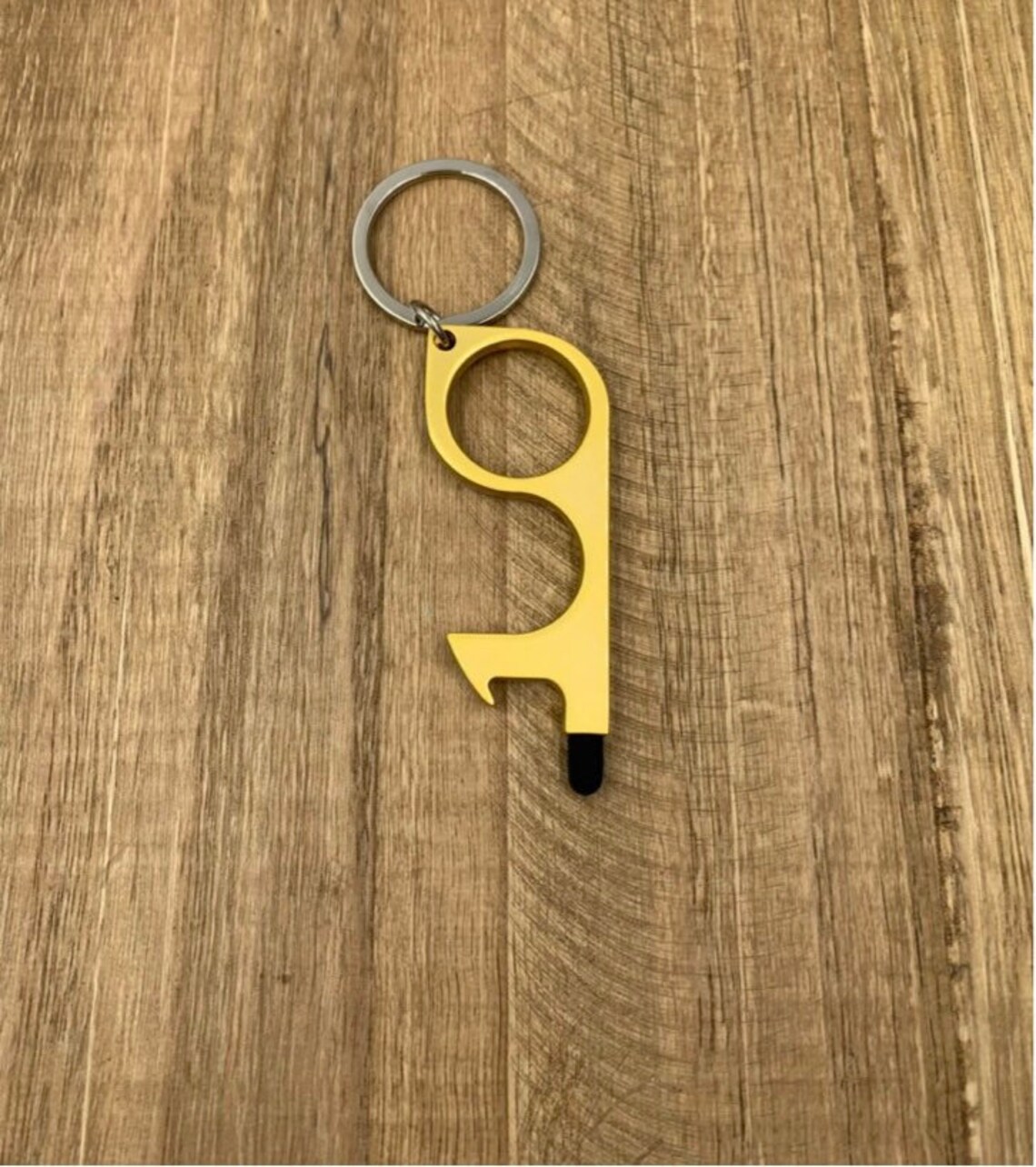 No Touch Key Chain/ Touchless Door Opener/ Bottle Opener Black/ Gold ...