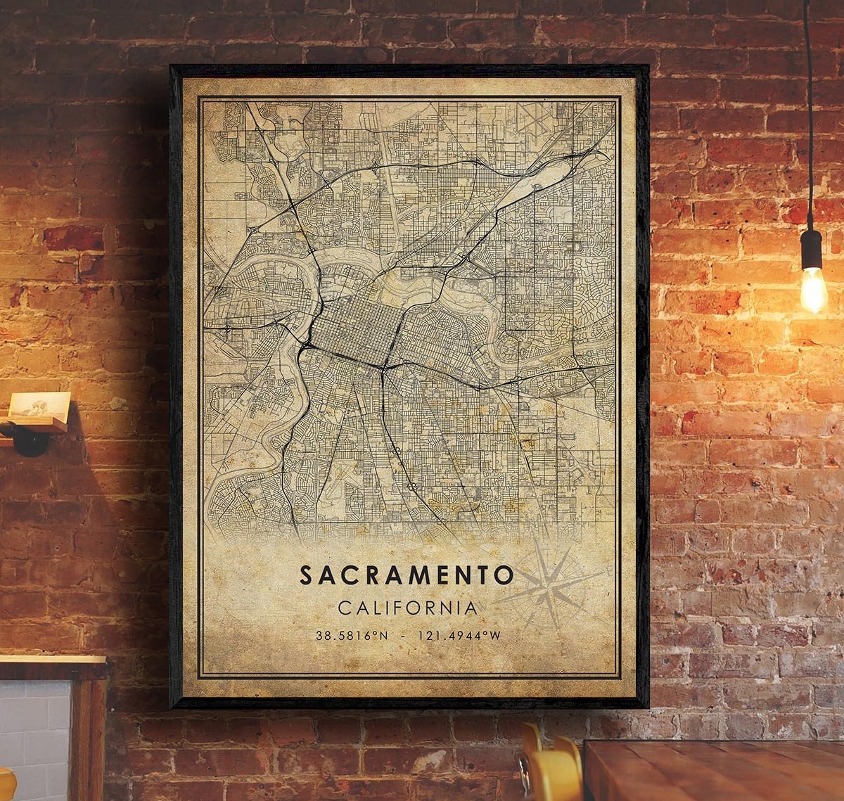 Sacramento Vintage Map Print Sacramento Map California Map - Etsy