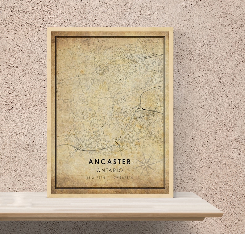 Ancaster Vintage Map Print Ancaster Map Ancaster Ontario | Etsy