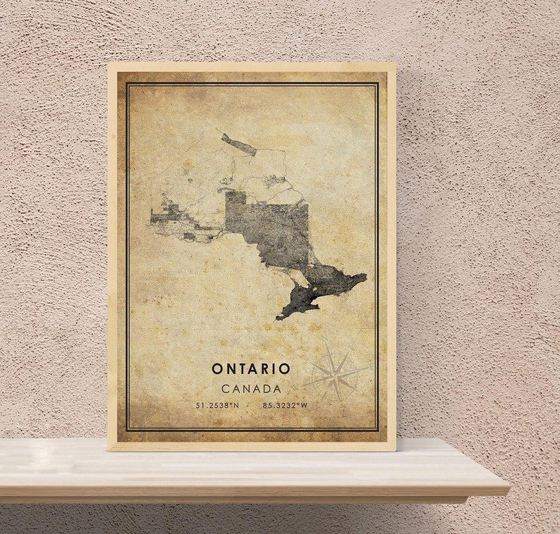 Ontario Map Print Ontario Map Canada Map Art Ontario - Etsy