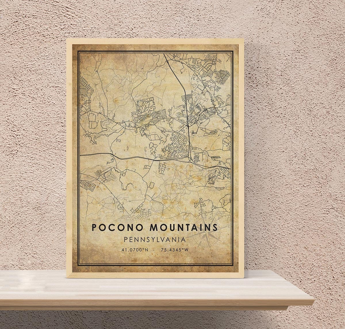 Pocono Mountains Map Print Pocono Mountains Map | Etsy