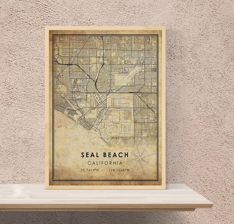 Seal Beach Map Print Seal Beach Map California Map Art | Etsy