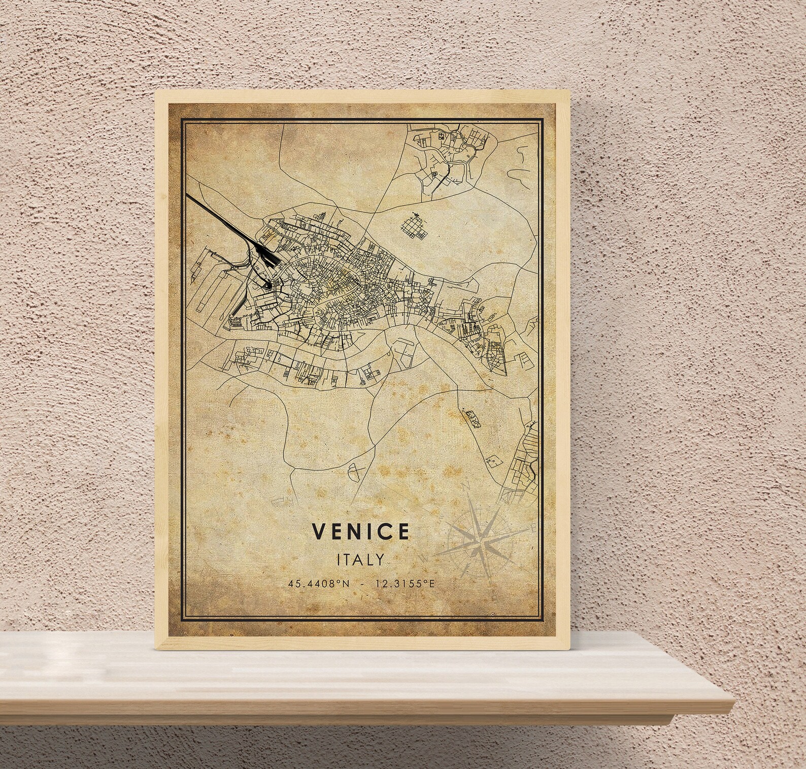 Venice Vintage Map Print Venice Map Italy Map Art Venice | Etsy