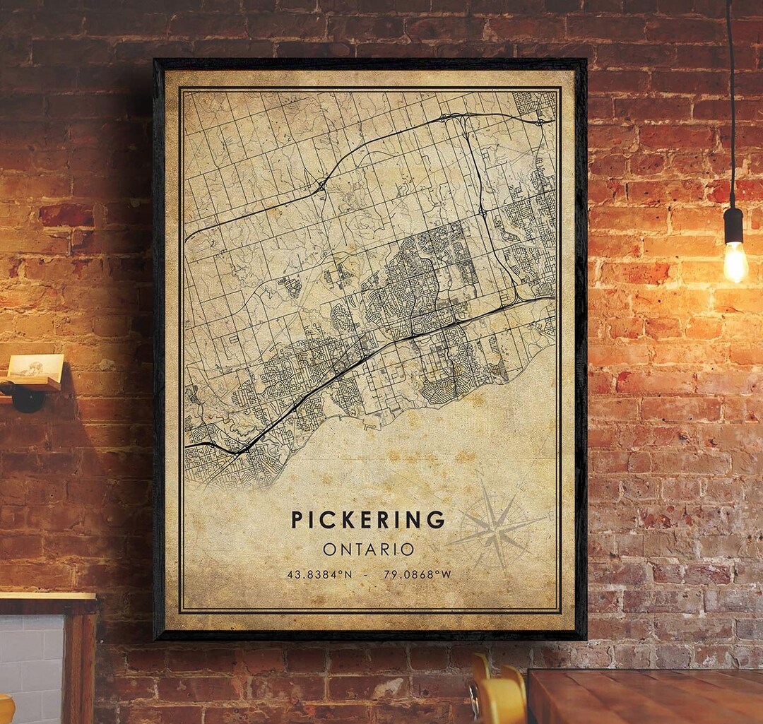 Pickering Map Print Pickering Map Ontario Map Art Pickering City Road ...