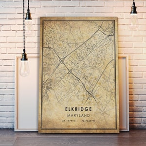Elkridge Vintage Map Print Elkridge Map Maryland Map Art Elkridge City ...