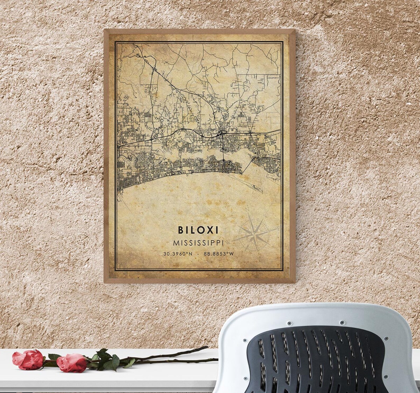 Biloxi Map Print Biloxi Map Mississippi Map Art Biloxi | Etsy