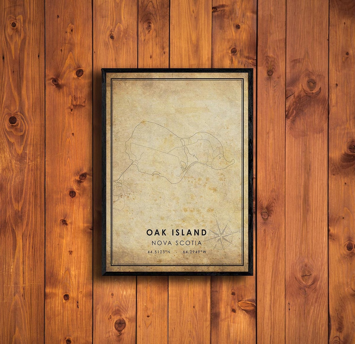 Oak Island Map Print Oak Island Map Nova Scotia Map Art | Etsy