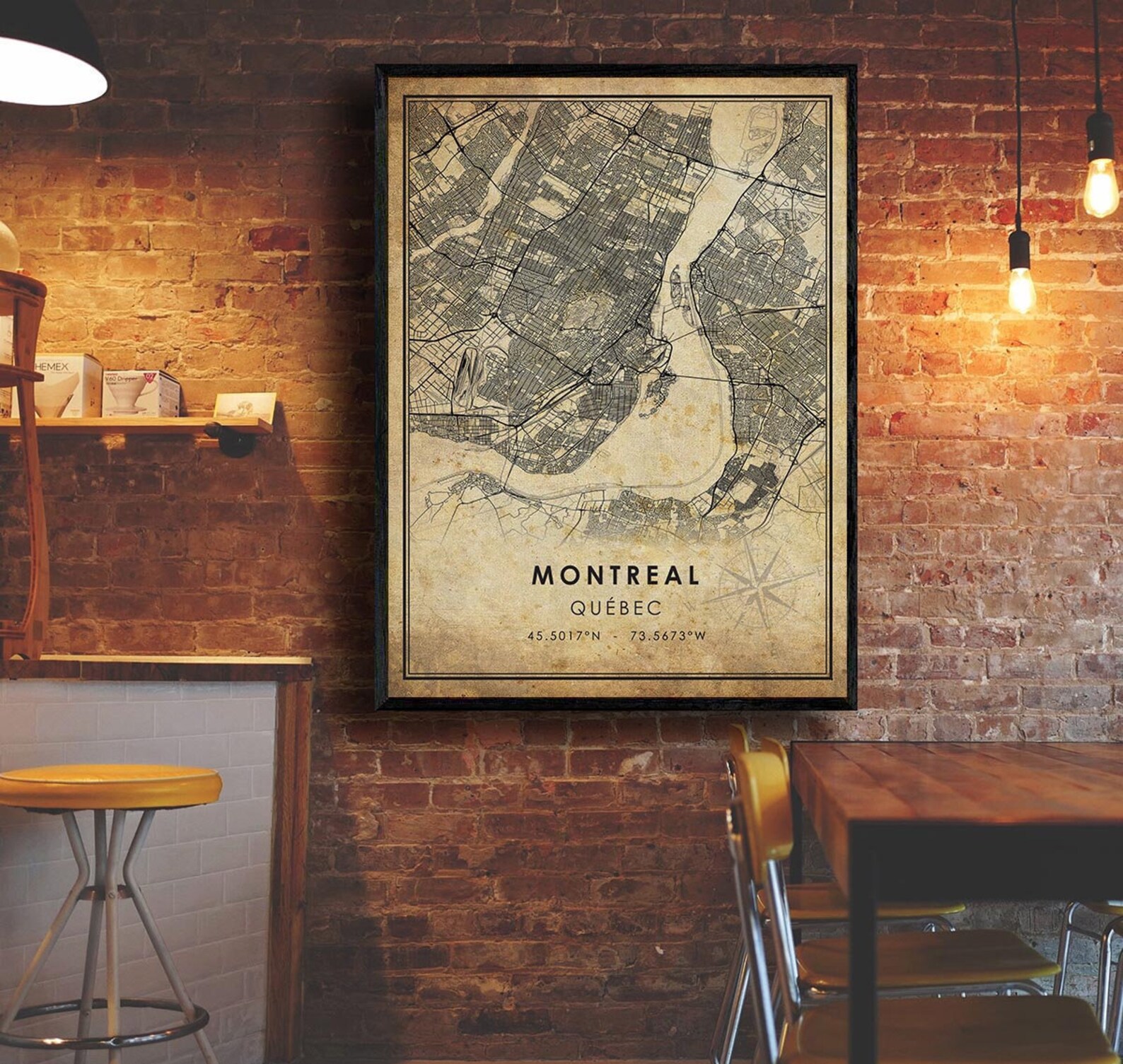 Montreal Vintage Map Print Montreal Map Quebec Map Art - Etsy