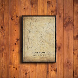 Edgemoor Map Print Edgemoor Map South Carolina Map Art | Etsy