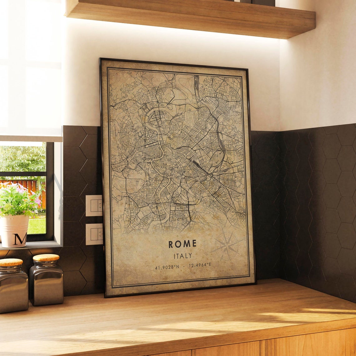 Rome Vintage Map Print Rome Map Italy Map Art Rome City - Etsy