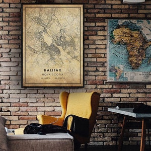 Halifax Vintage Map Print | Halifax Map | Nova Scotia Map Art | Halifax ...
