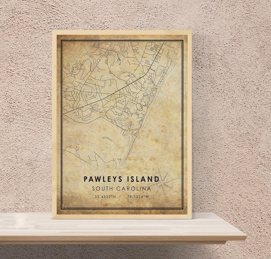 Pawleys Island Map Print Pawleys Island Map South Carolina | Etsy