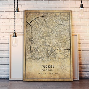 Tucker Map Print | Tucker Map | Georgia Map Art | Tucker City Road Map ...
