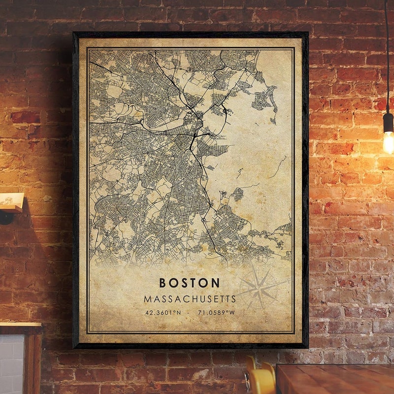 Boston Map Poster - Etsy