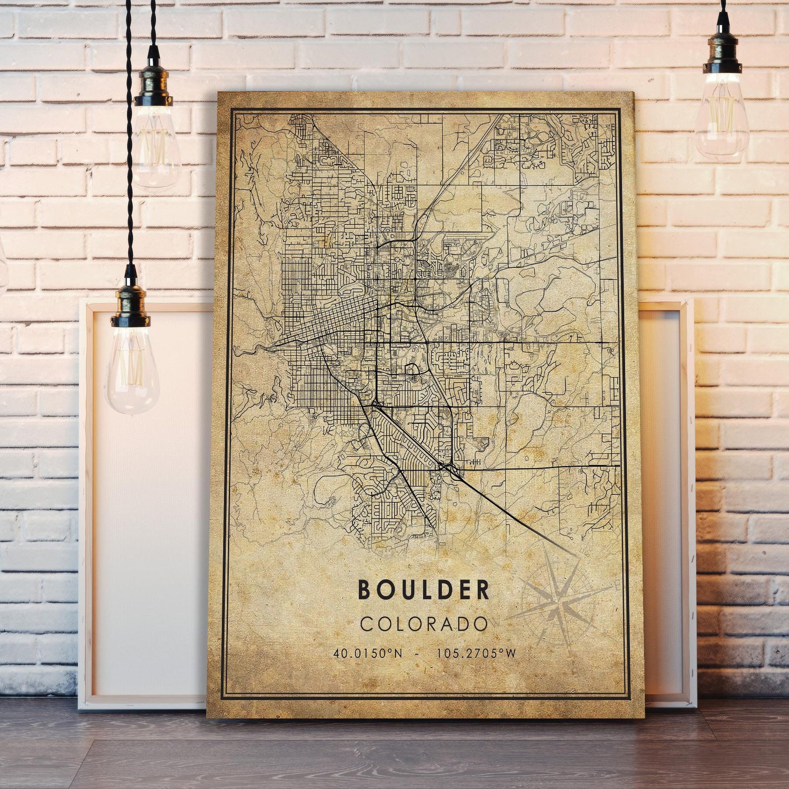 Boulder Vintage Map Print Boulder Map Boulder Colorado - Etsy