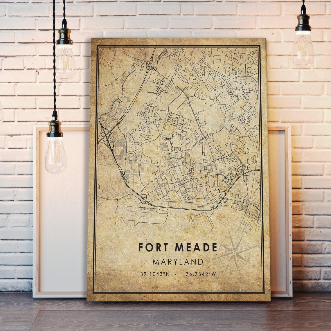 Fort Meade Map Print | Fort Meade Map | Maryland Map Art | Fort Meade ...