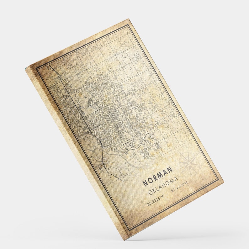 Norman Map Print | Norman Map | Oklahoma Map Art | Norman City Road Map ...