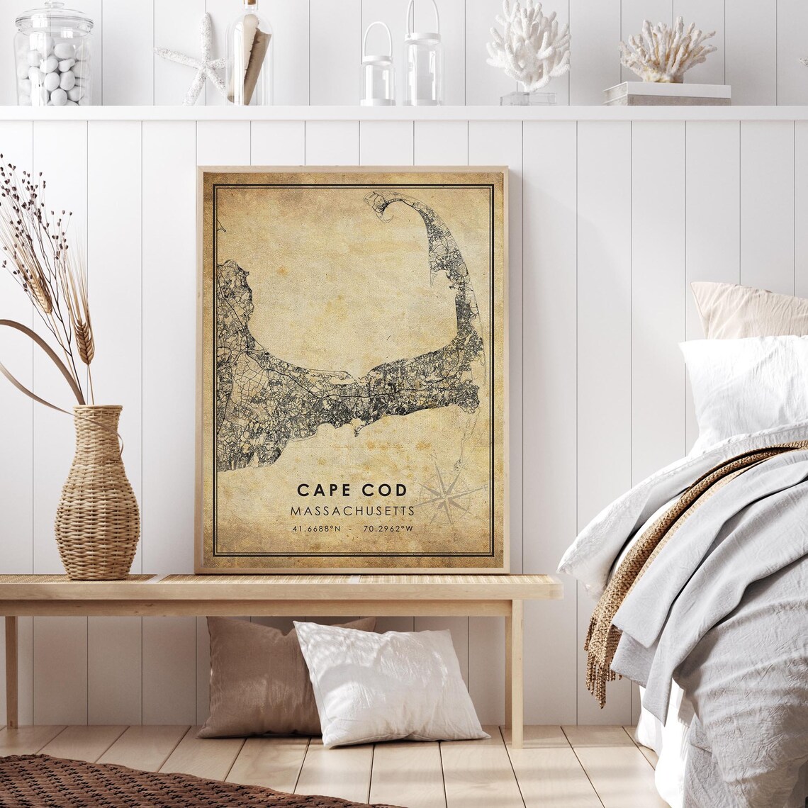Cape Cod Vintage Map Print Cape Cod Map Cape Cod - Etsy