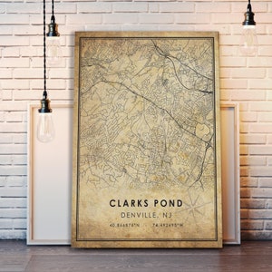 Denville Map Print | Denville Map |new Jersey Map Art | Denville City ...