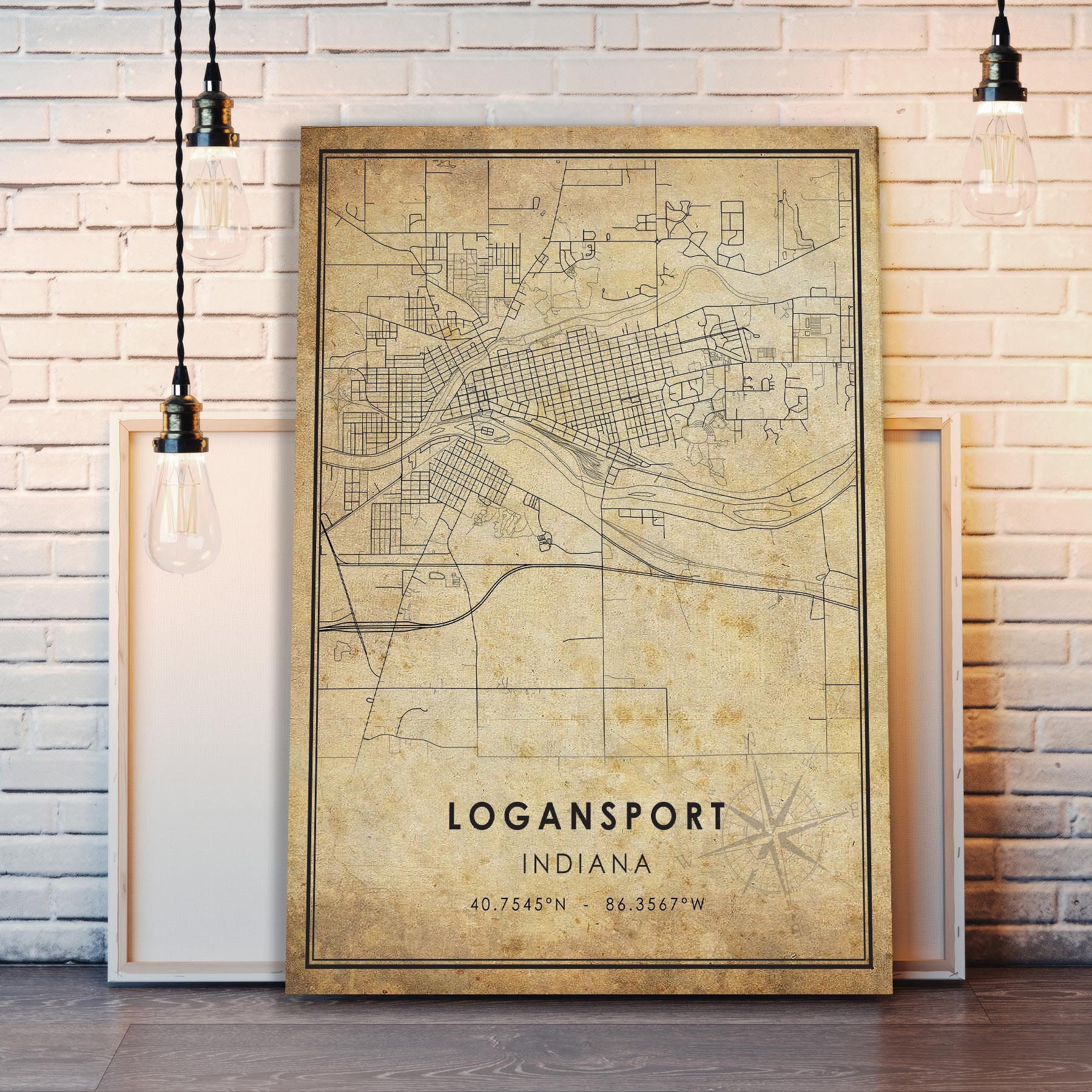 Logansport Vintage Map Print Logansport Map Indiana Map - Etsy