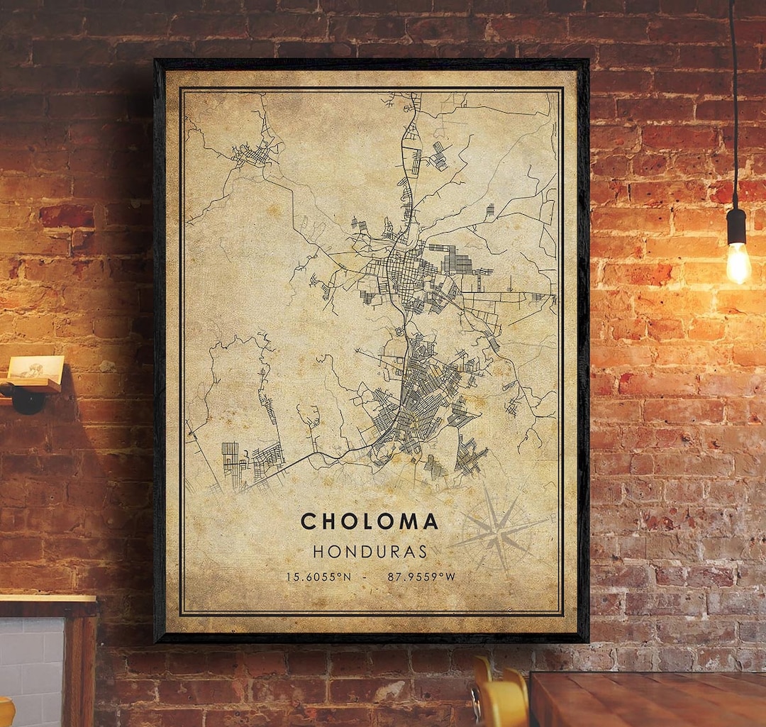 Choloma Map Print | Choloma Map | Honduras Map Art | Choloma City Road ...
