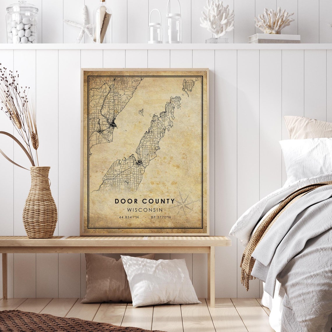 Door County Map Print Door County Map Wisconsin Map Art - Etsy