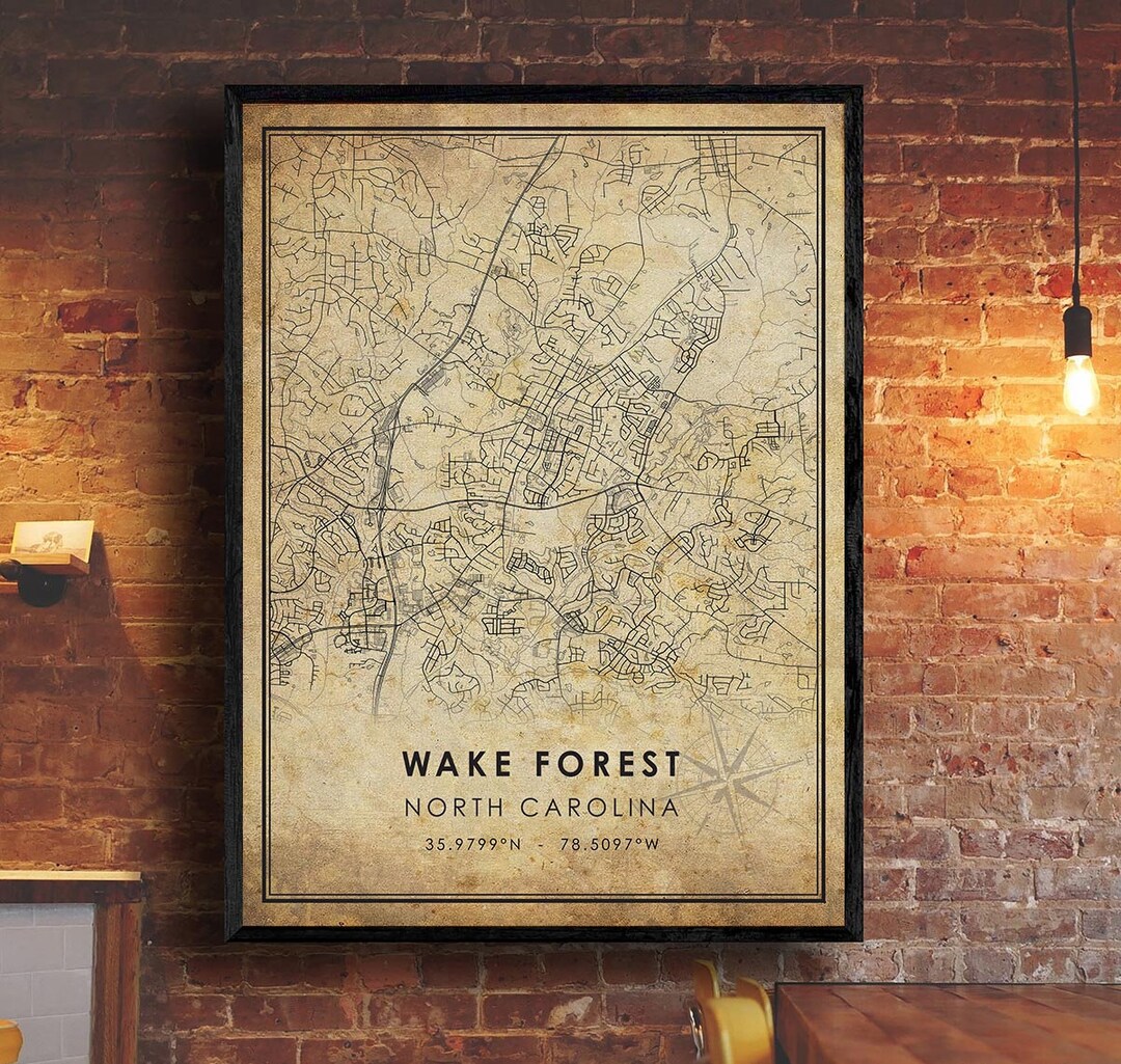 Wake Forest Map Print | Wake Forest Map | North Carolina Map Art | Wake ...
