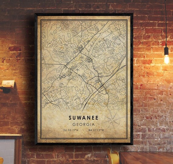 Suwanee Map Print Suwanee Map Georgia Map Art Suwanee | Etsy
