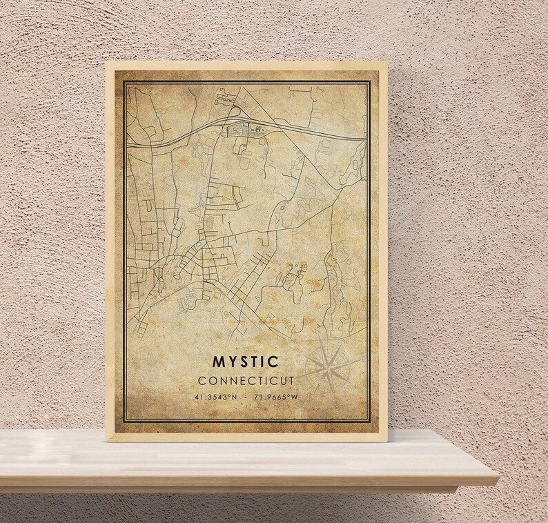Mystic Map Print Mystic Map Connecticut Map Art Mystic | Etsy