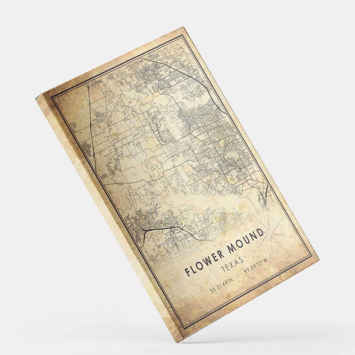 Flower Mound Vintage Map Print Flower Mound Map Texas Map - Etsy