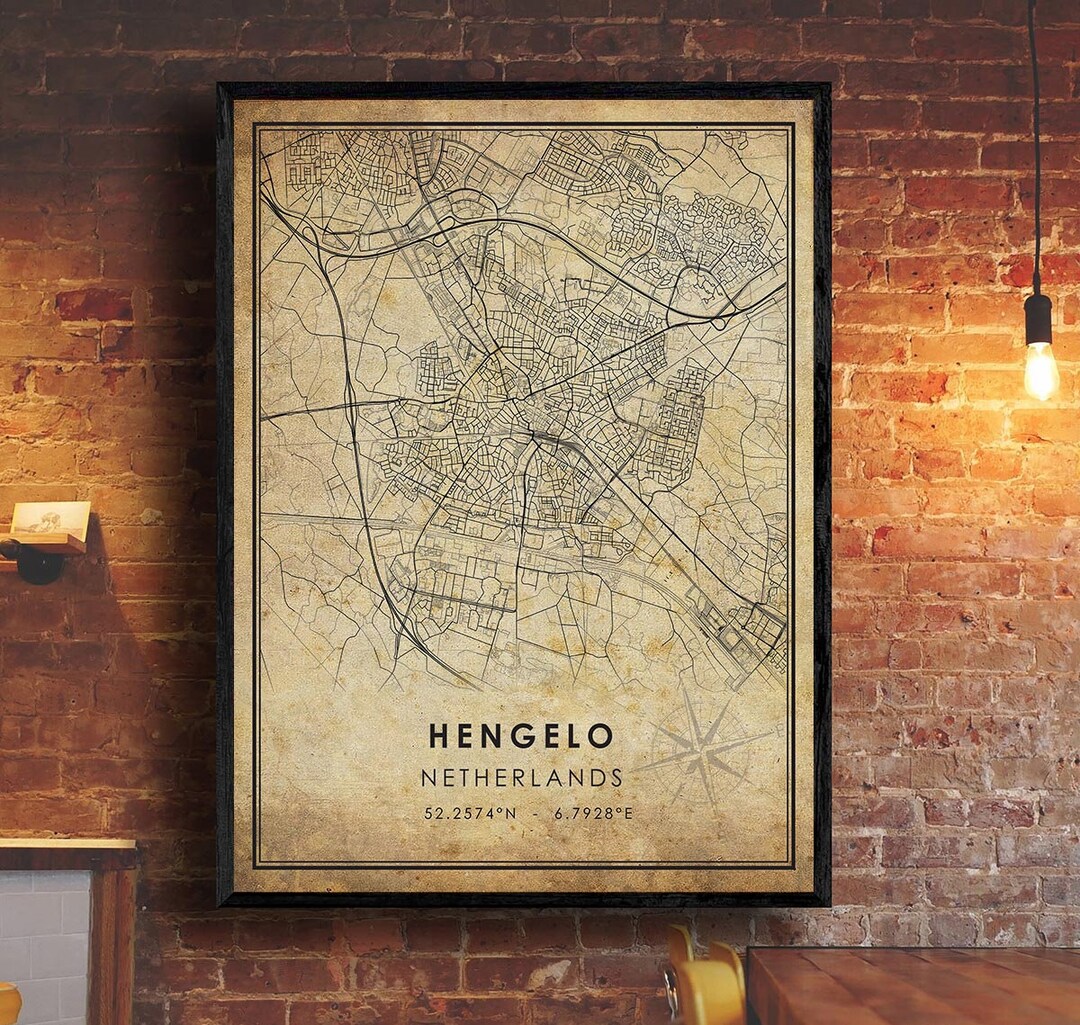 Hengelo Map Print | Hengelo Map | Netherlands Map Art | Hengelo City ...