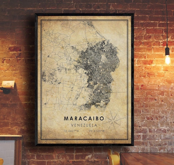 Maracaibo Map Print Maracaibo Map Venezuela Map Art - Etsy