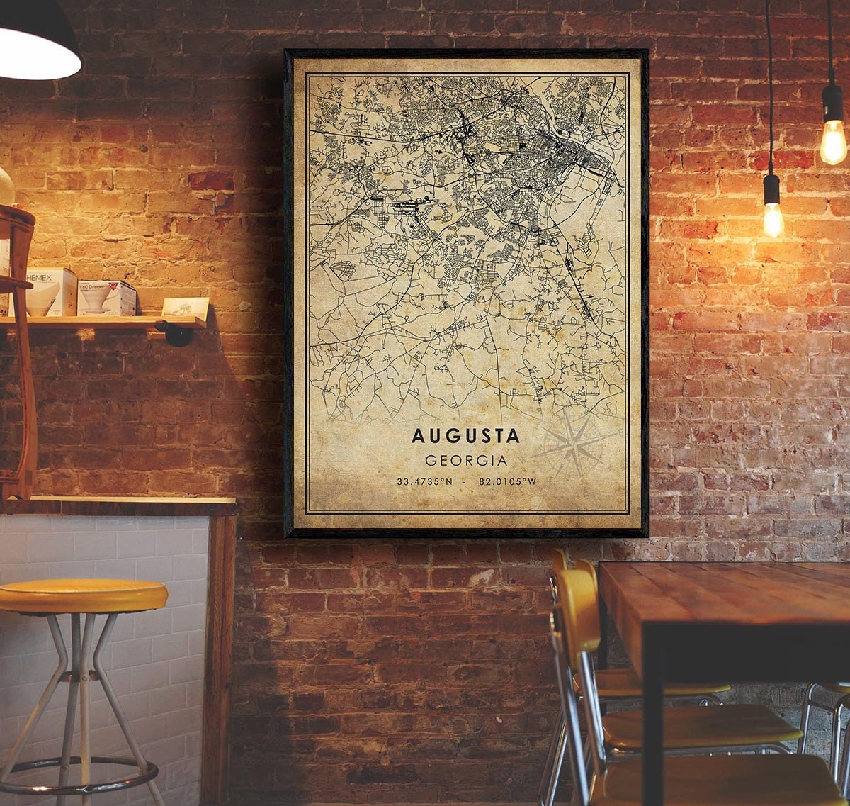 Augusta Vintage Map Print | Augusta Map | Georgia Map Art | Augusta ...