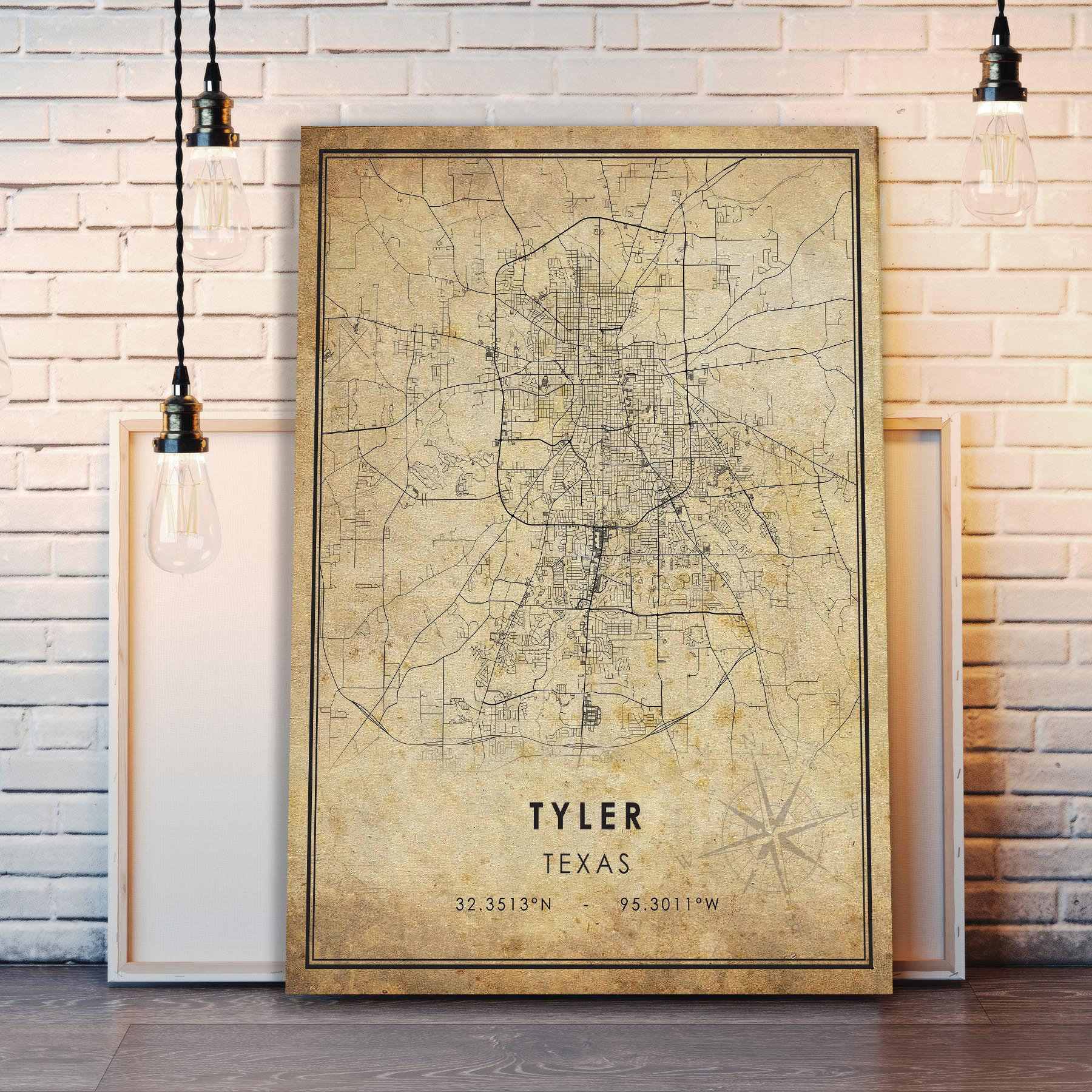 Tyler Map Print | Tyler Map | Texas Map Art | Tyler City Road Map ...