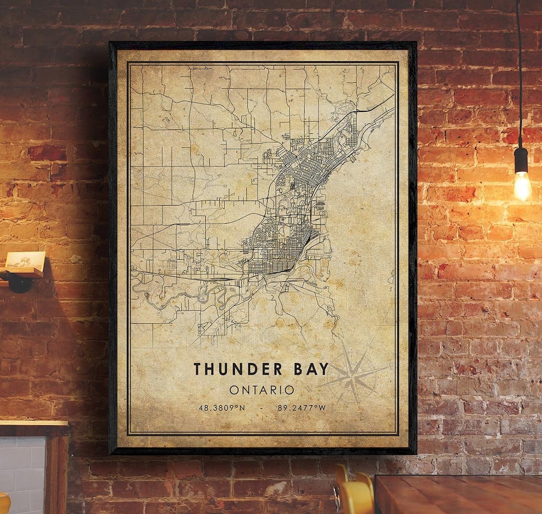 Thunder Bay Map Print | Thunder Bay Map | Ontario Map Art | Thunder Bay ...