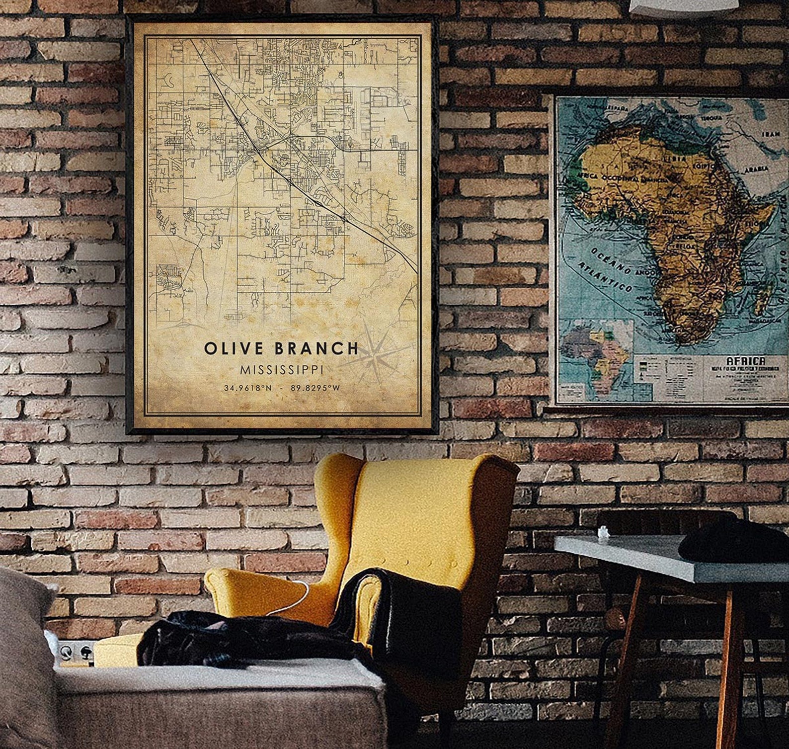 Olive Branch Map Print | Olive Branch Map | Mississippi Map Art | Olive ...