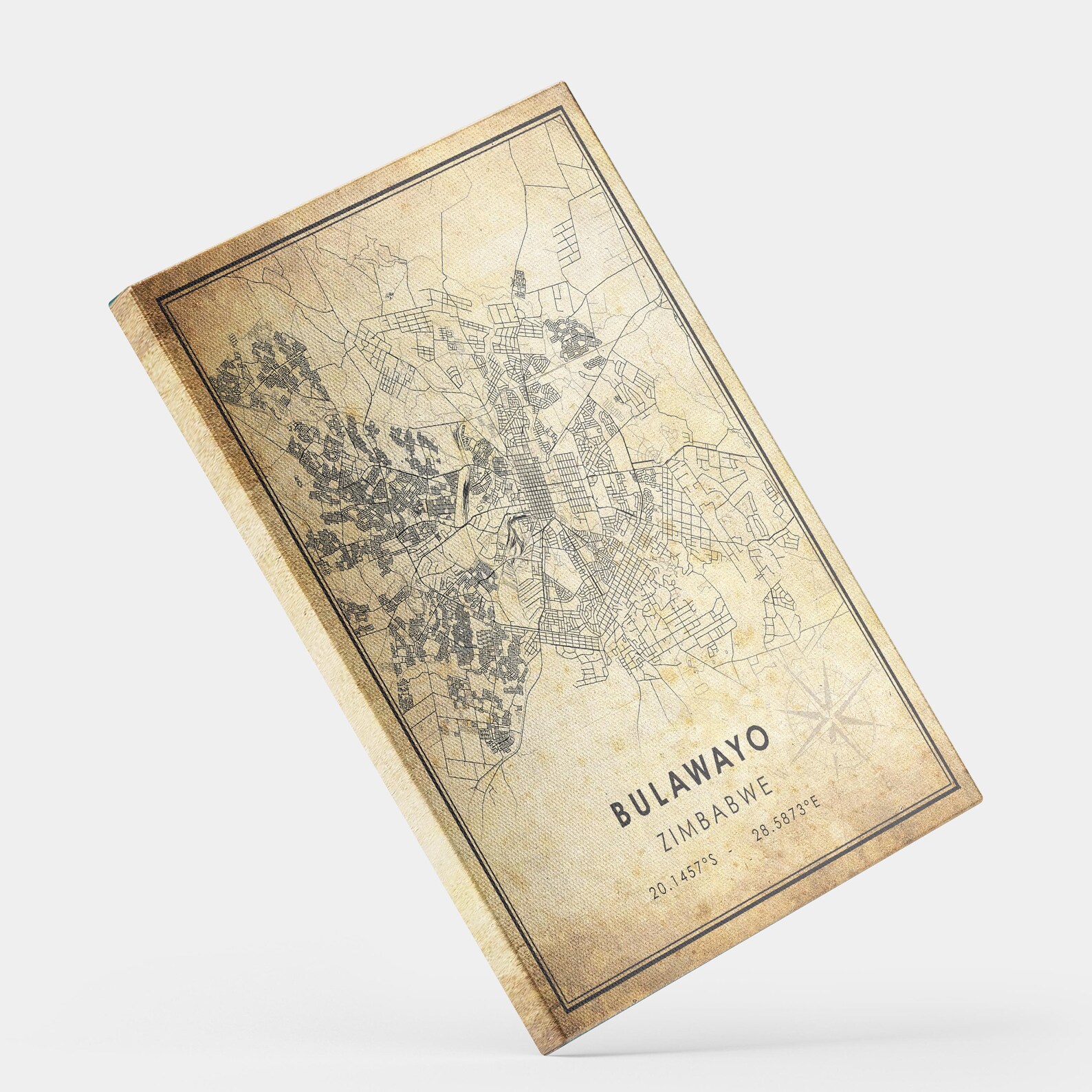 Bulawayo Vintage Map Print | Bulawayo Map | Zimbabwe Map Art | Bulawayo ...