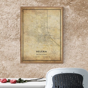 Helena Vintage Map Print Helena Map Montana Map Art | Etsy