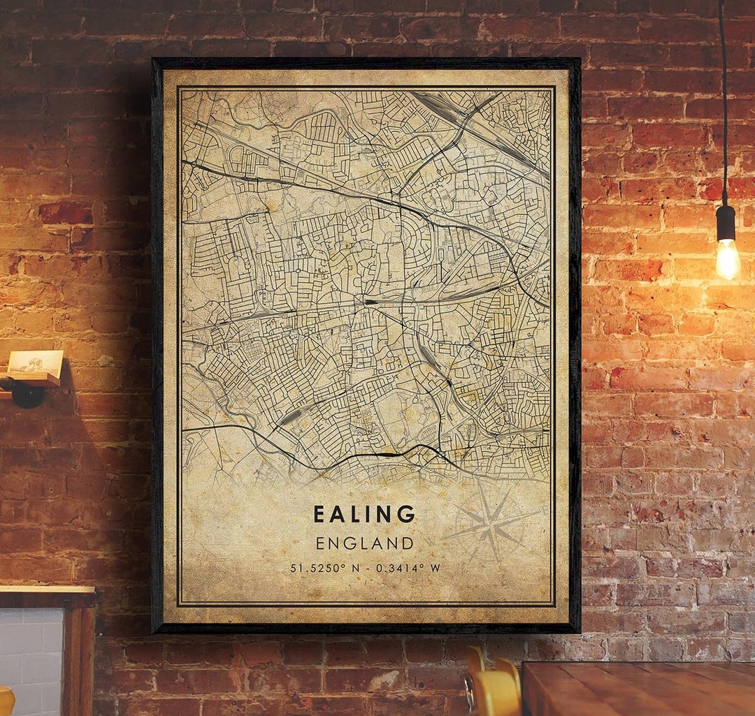 Ealing Vintage Map Print | Ealing Map | England Map Art | Ealing City ...