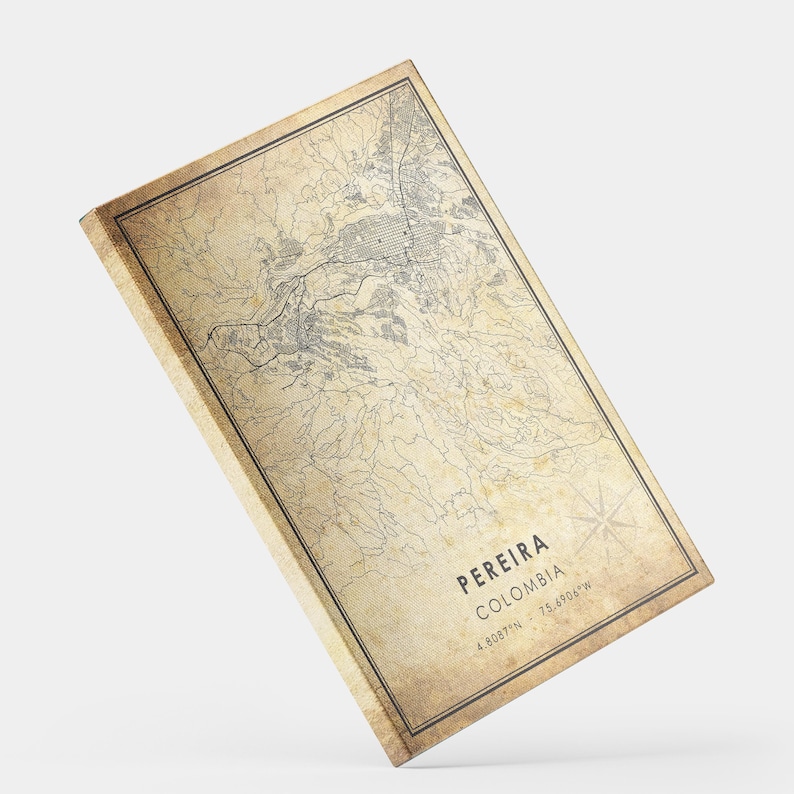Pereira Map Print Pereira Map Colombia Map Art Pereira - Etsy