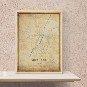 Shepherd Map Print Shepherd Map Texas Map Art Shepherd | Etsy