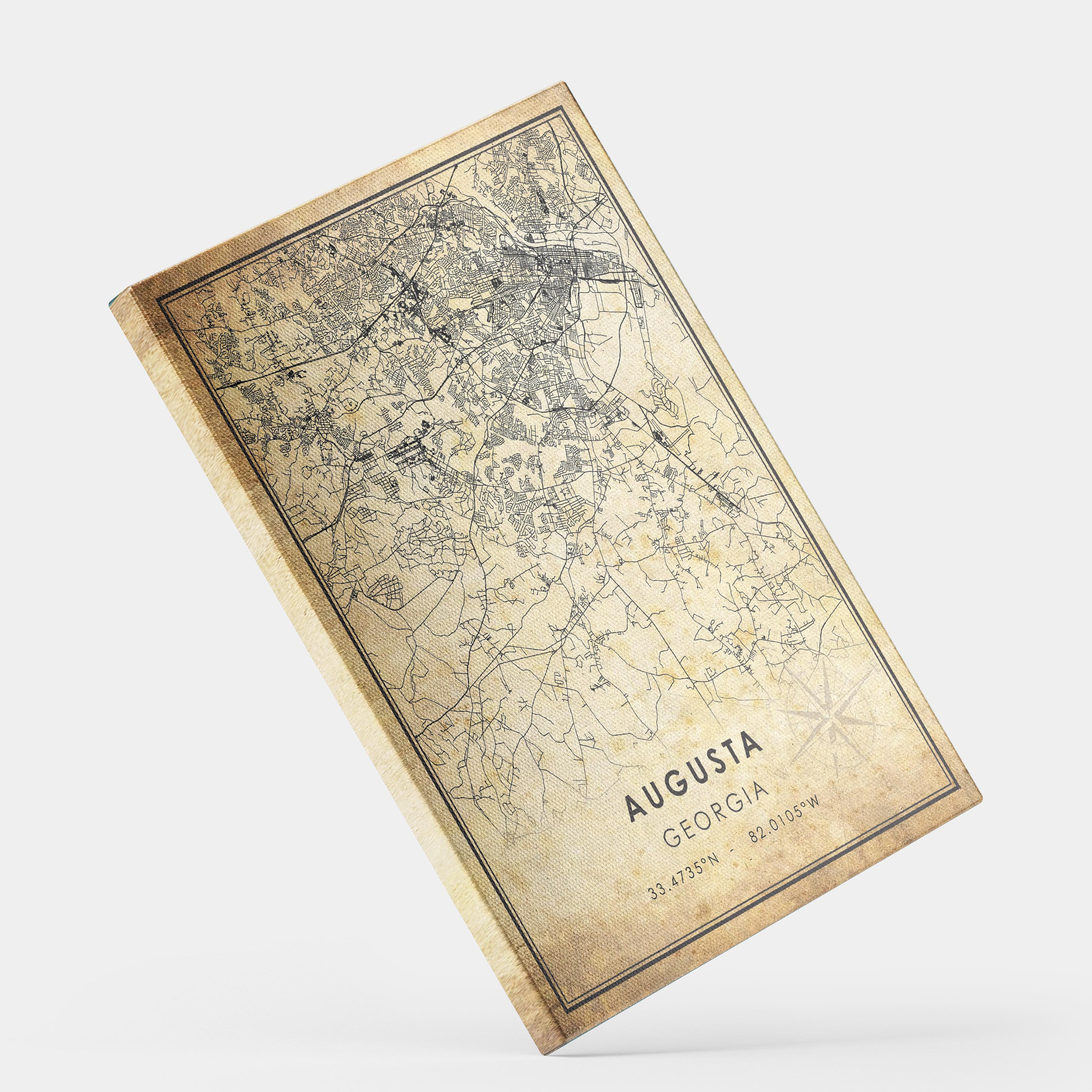 Augusta Vintage Map Print | Augusta Map | Georgia Map Art | Augusta ...