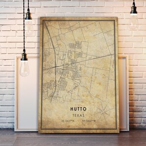 Hutto Map Print | Hutto Map | Texas Map Art | Hutto City Road Map ...