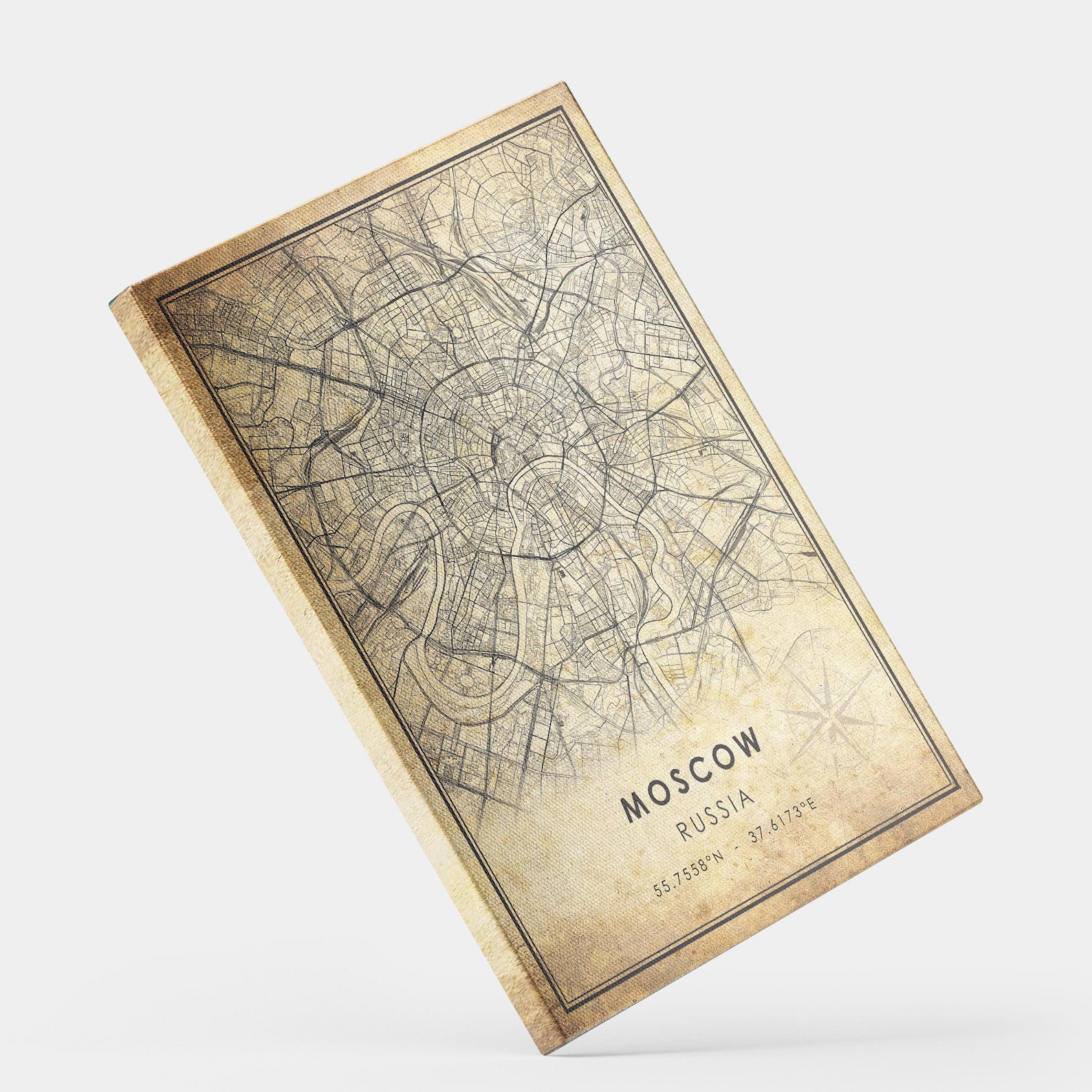 Moscow Vintage Map Print Moscow Map Russia Map Art - Etsy