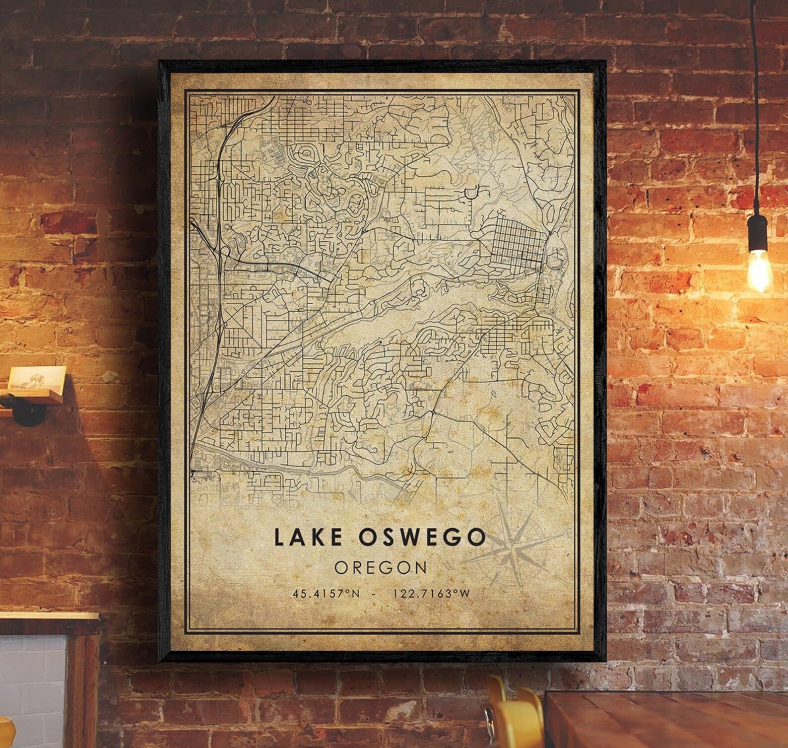 Lake Oswego Map Print Lake Oswego Map Oregon Map Art | Etsy