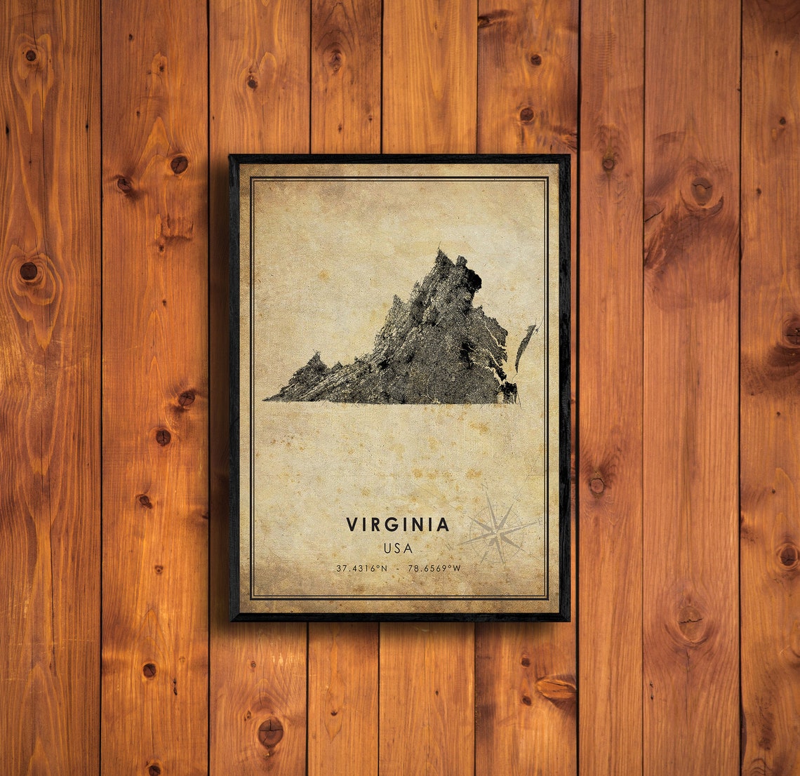 Virginia Vintage Map Print Virginia Map Virginia Map Art | Etsy