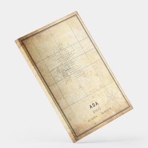 Ada Vintage Map Print | Ada Map | Ohio Map Art | Ada City Road Map ...