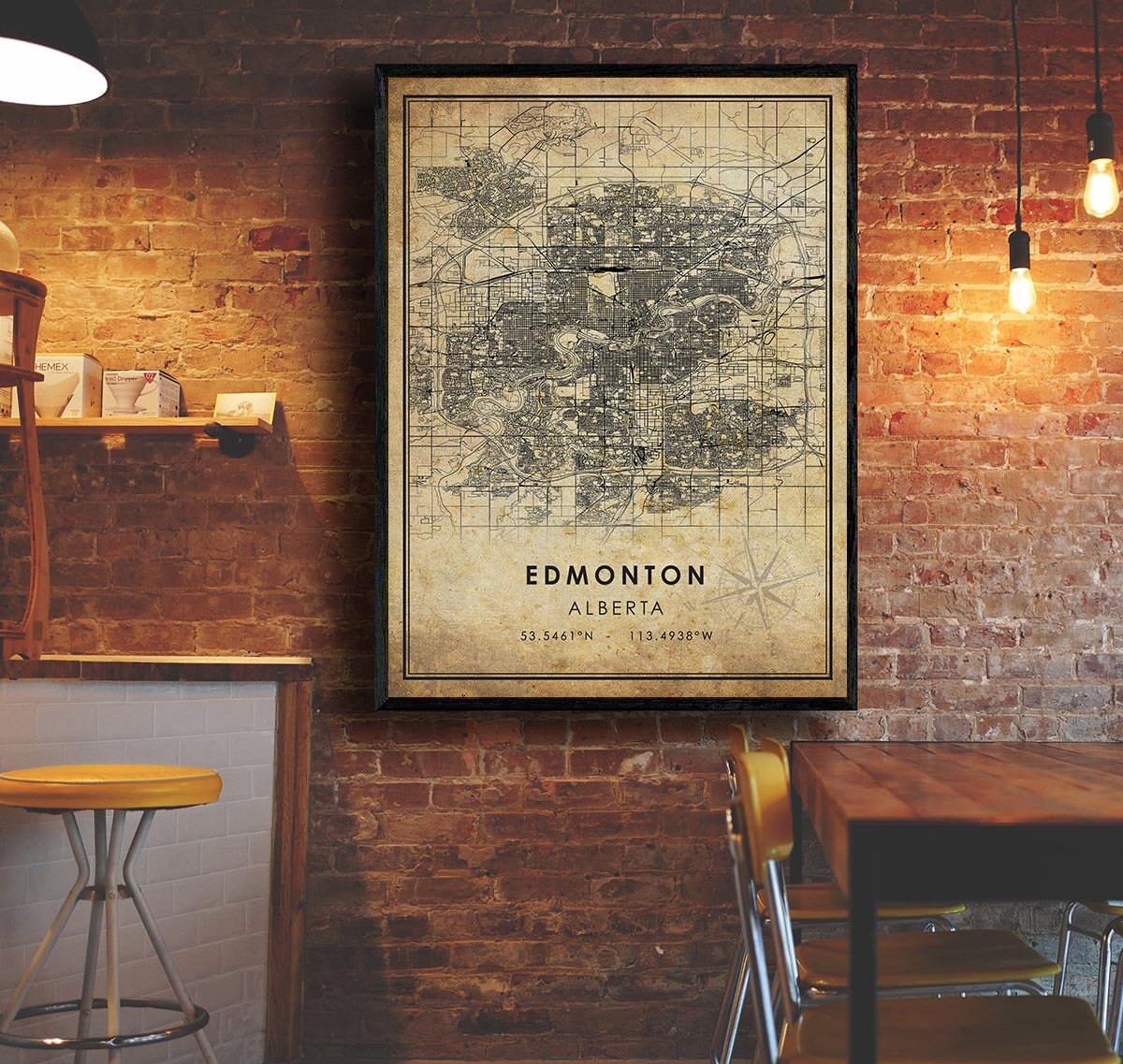 Edmonton Vintage Map Print Edmonton Map Alberta Map Art - Etsy Canada