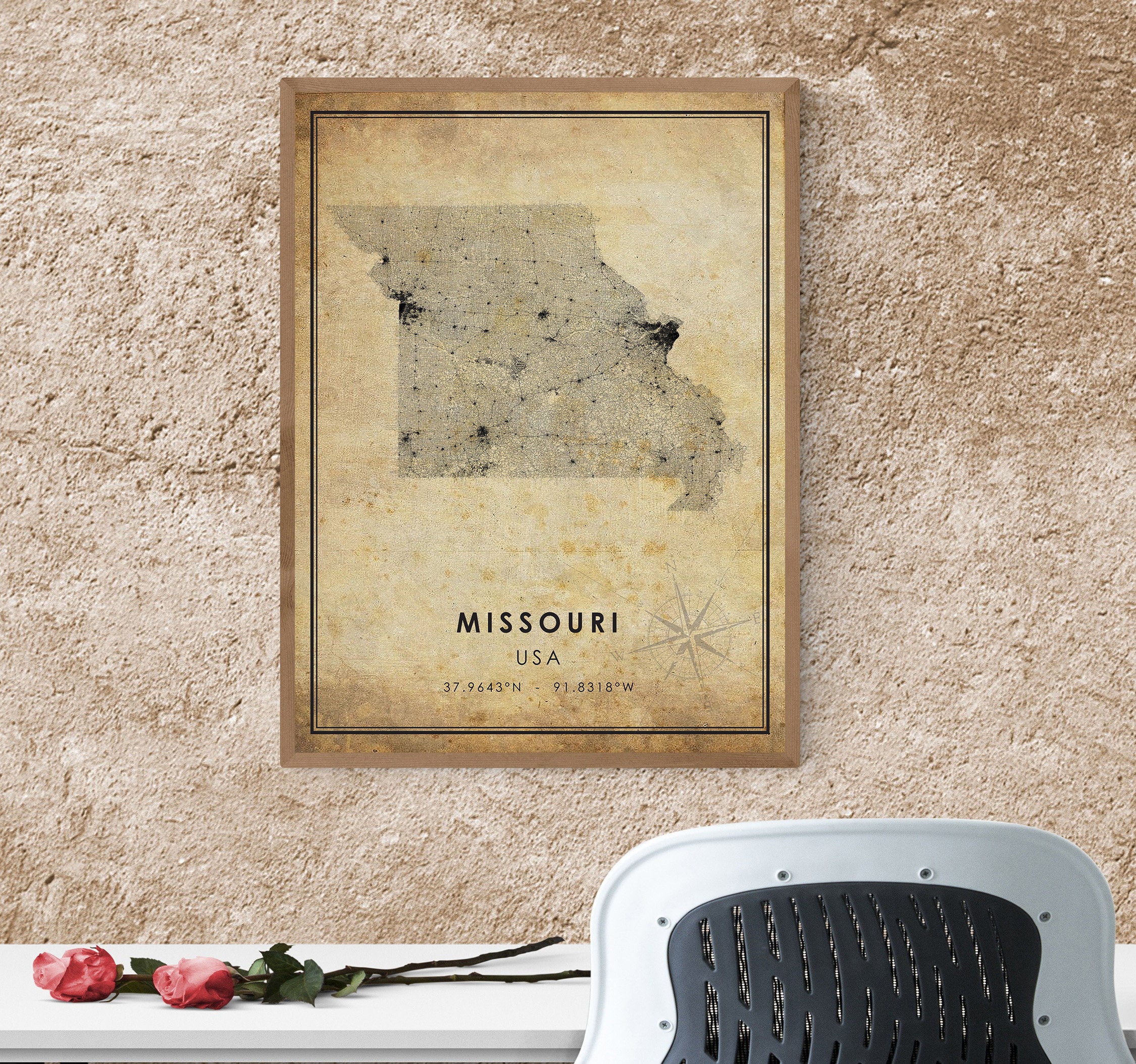 Missouri Vintage Map Print Missouri Map USA Map Art | Etsy