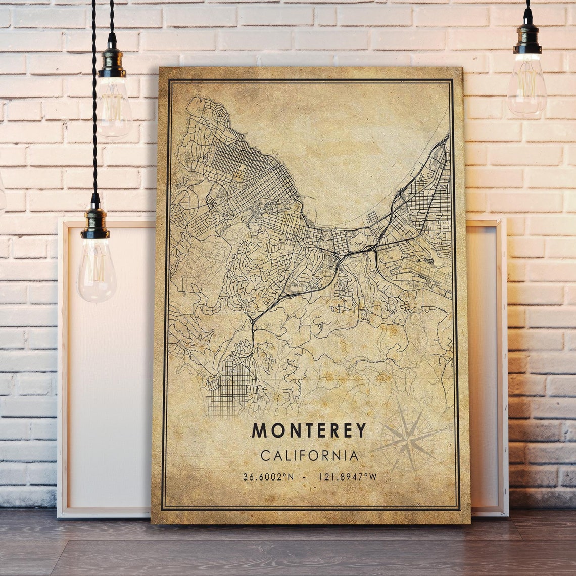 Monterey Map Print | Monterey Map | California Map Art | Monterey City ...